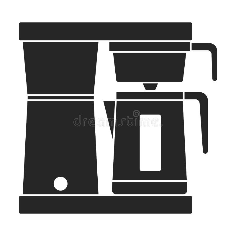 Cafetera Vector Iconnegro Icono Vector Aislado En Cafetera De Fondo ...