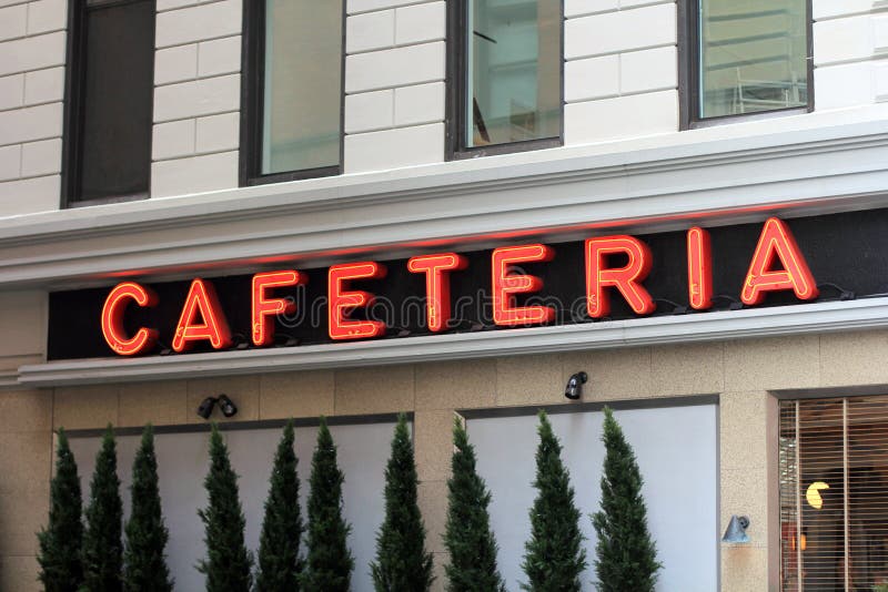 Cafeteria neon sign stock photo. Image of store, cookies - 22042758