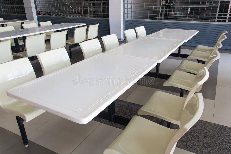 Cafeteria tables stock photo. Image of area, cafe, food - 92816632