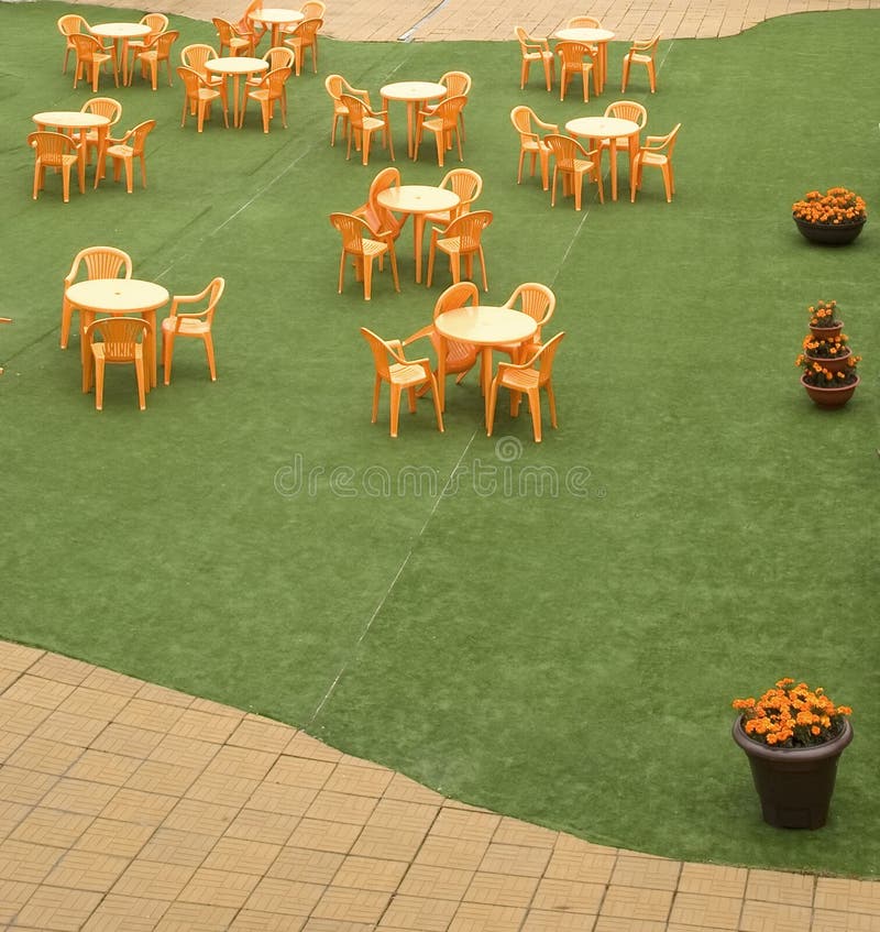 Cafeteria on the terrace stock photo. Image of garden - 10475916