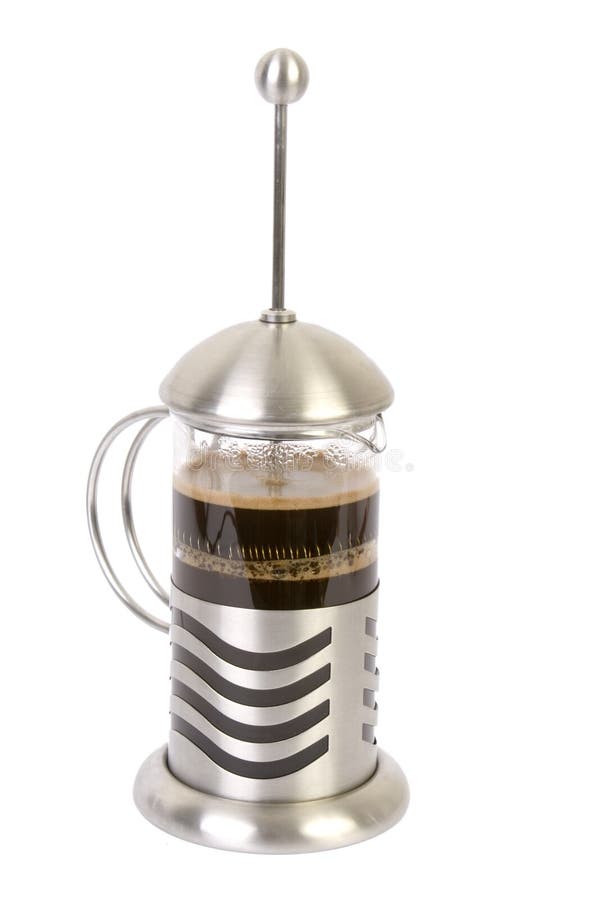 Cafetiere Isolated stock photo. Image of brew, maker, caffeine - 1592606