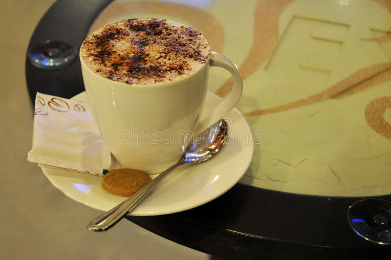 Caffe Latte is Espresso Coffee with Milk. Stock Photo - Image of milk ...