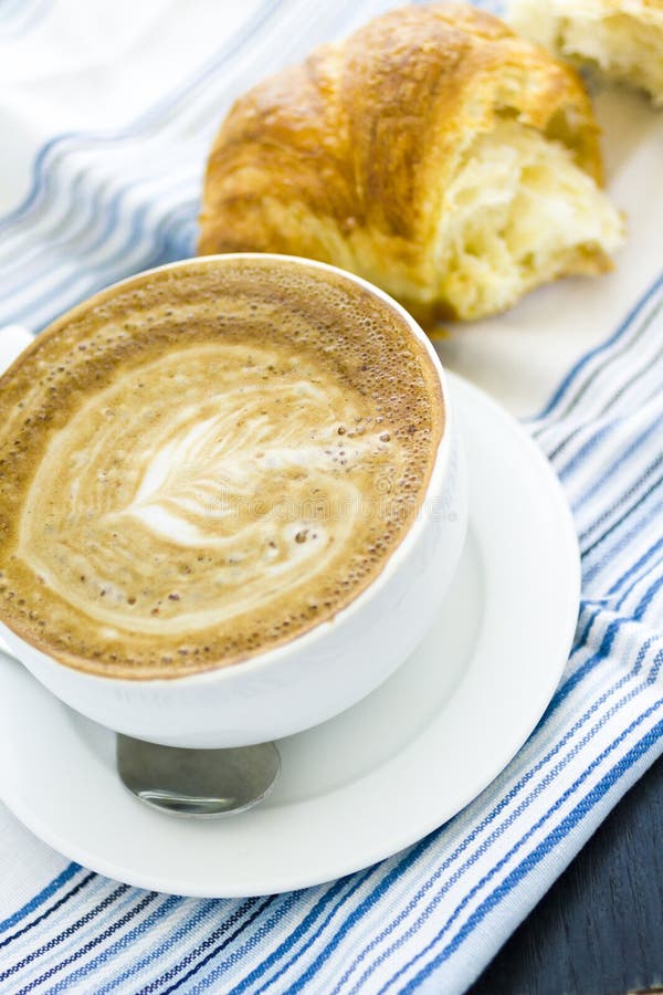 Caffe latte stock photo. Image of fabric, flaky, crescent - 31926676