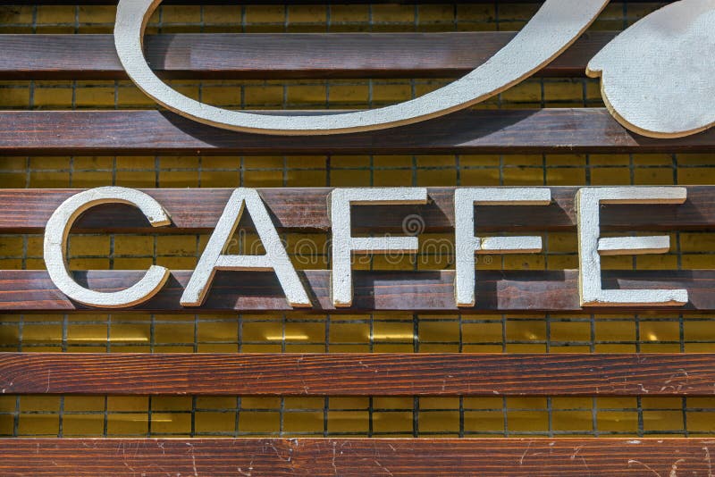 Caffe Sign stock image. Image of logo, background, wood - 31719961