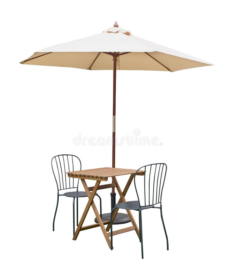 Caffe table chair parasol stock image. Image of exterior - 83869371