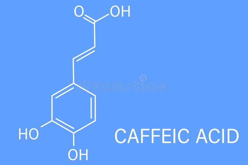 Caffeic Acid Molecule Skeletal Formula. Intermediate in the ...