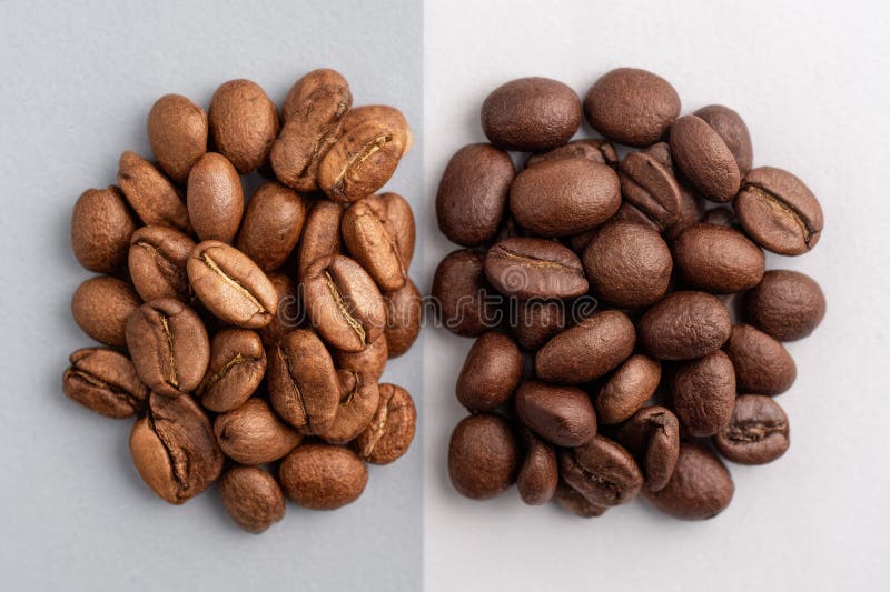 Side-by-side Comparison of Caffeinated and Decaffeinated Coffee Beans ...
