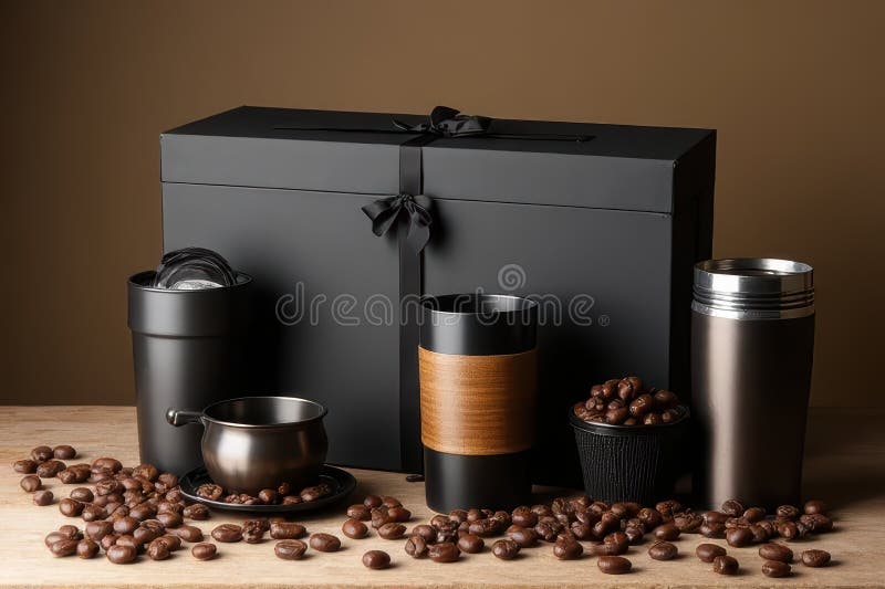 Coffee Accessory Set stock illustration. Illustration of artfully ...