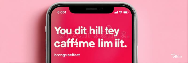 Daily Caffeine Alert Displayed on Mobile Screen Limits Intake for ...