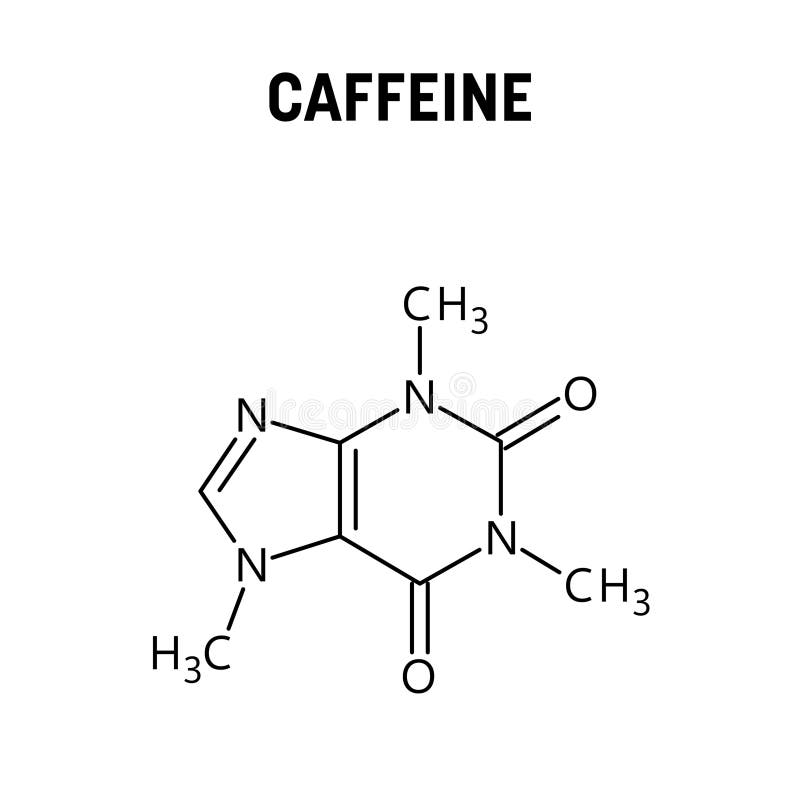 Caffeine Chemical Molecular Structural Formula Stock Vector