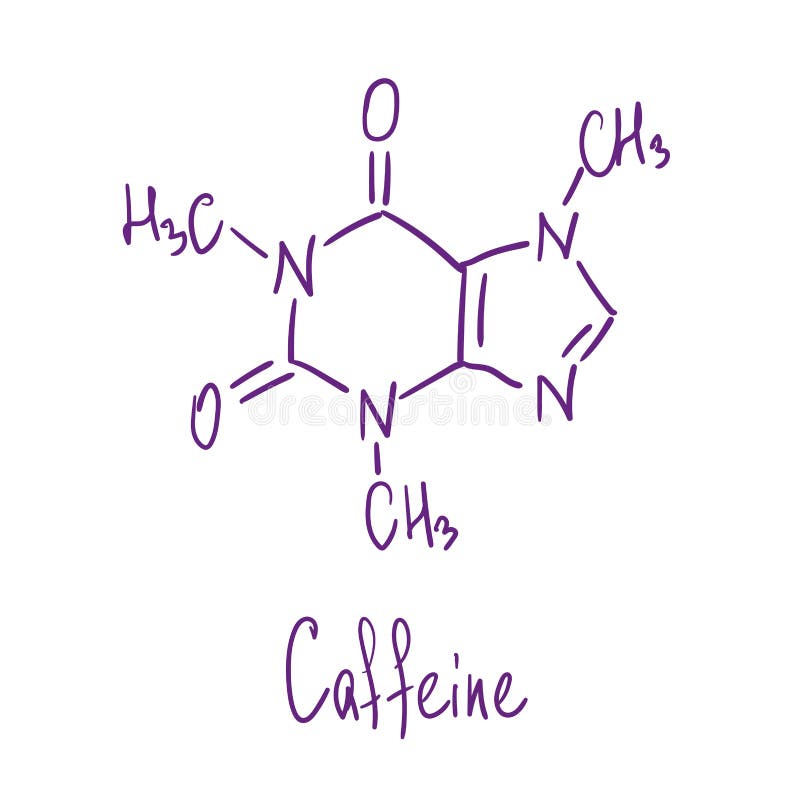 Caffeine chemical formula stock vector. Illustration of vector - 151491925
