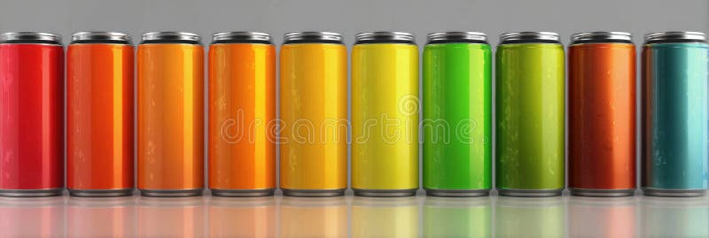Caffeine Content Comparison of Diverse Beverage Cans Arranged in a ...