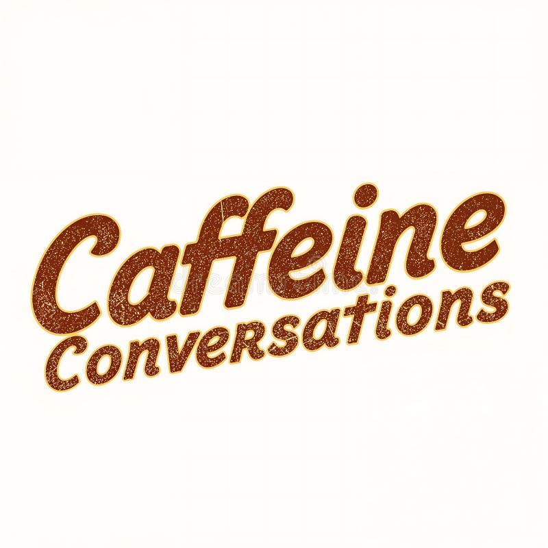 Caffeine Conversations: Coffee-Themed Text Design Stock Illustration - Illustration of ...