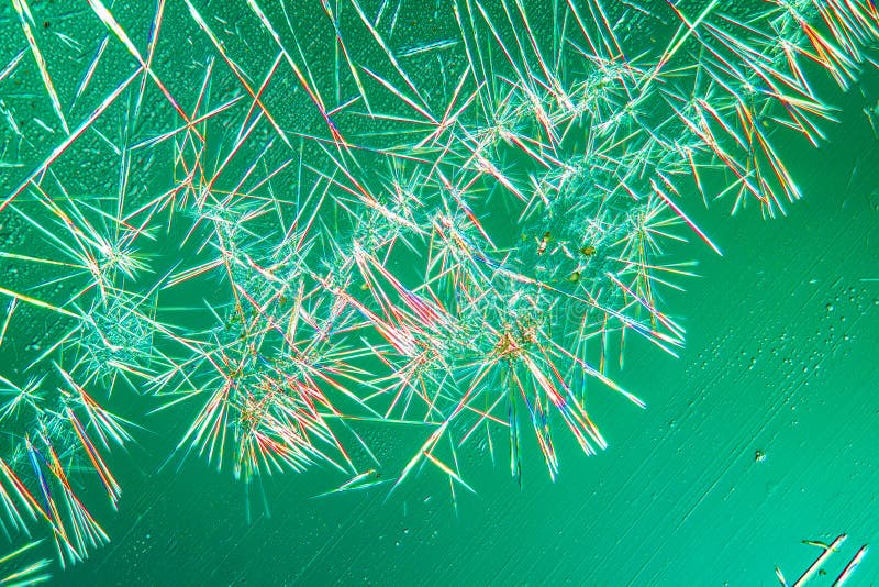 Caffeine Crystals in Polarized Light Stock Photo - Image of stimulant ...