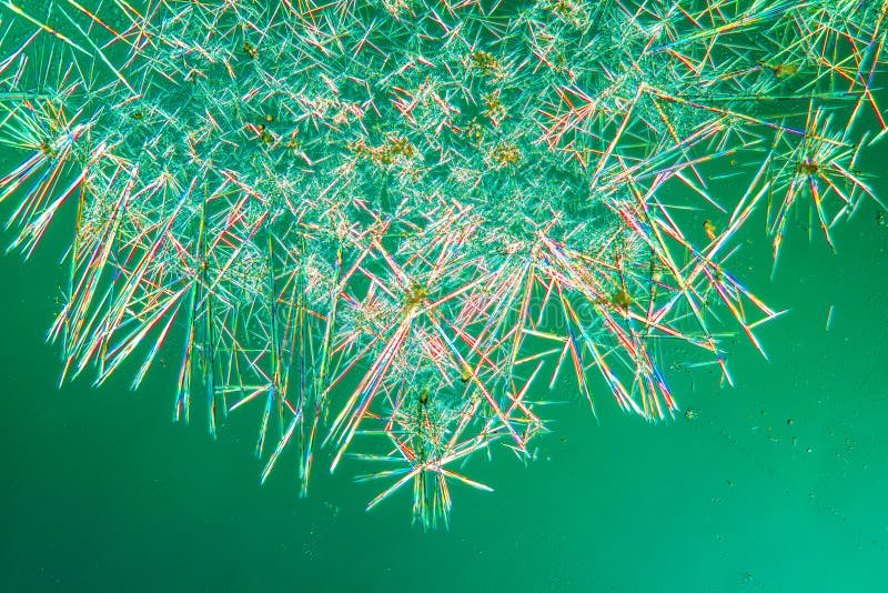 Caffeine Crystals in Polarized Light Stock Image - Image of stimulating ...