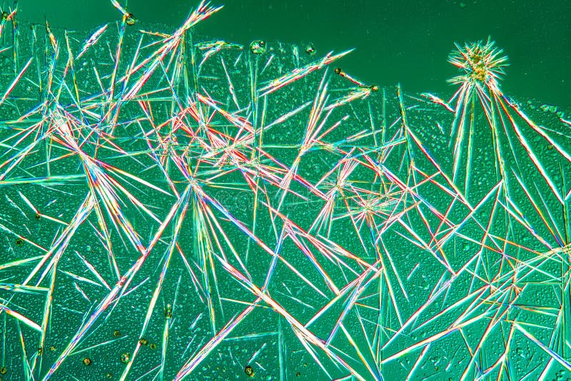 Caffeine Crystals in Polarized Light Stock Photo - Image of microscopy ...