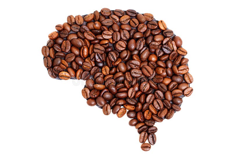 Caffeine Dependencies: Human Brain Formed by Roasted Coffee Beans Stock ...