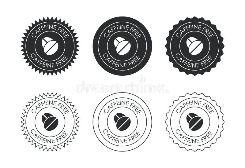 Caffeine Free Icon Design Illustration, No Caffeine Badge, Sticker ...