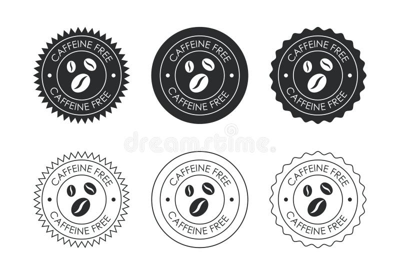 Caffeine Free Icon Design Illustration, No Caffeine Badge, Sticker ...