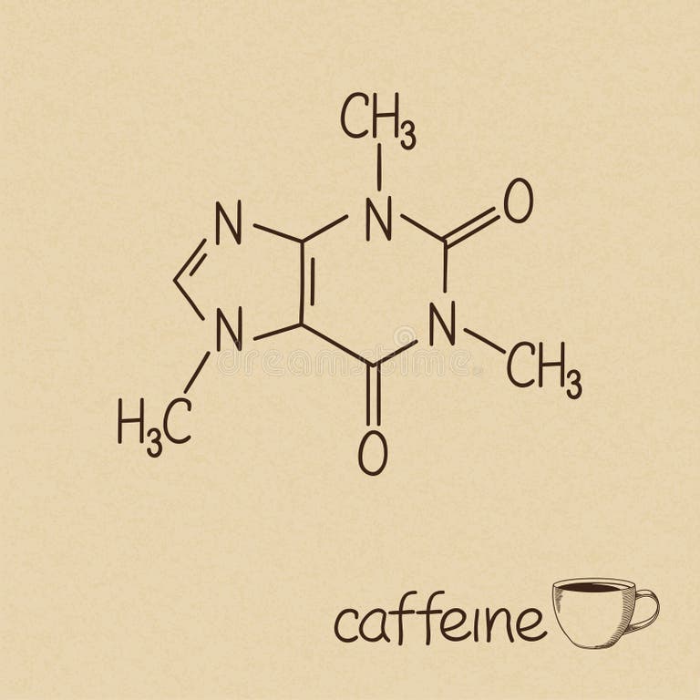 Caffeine stock vector. Illustration of molecular, doodle - 84539929