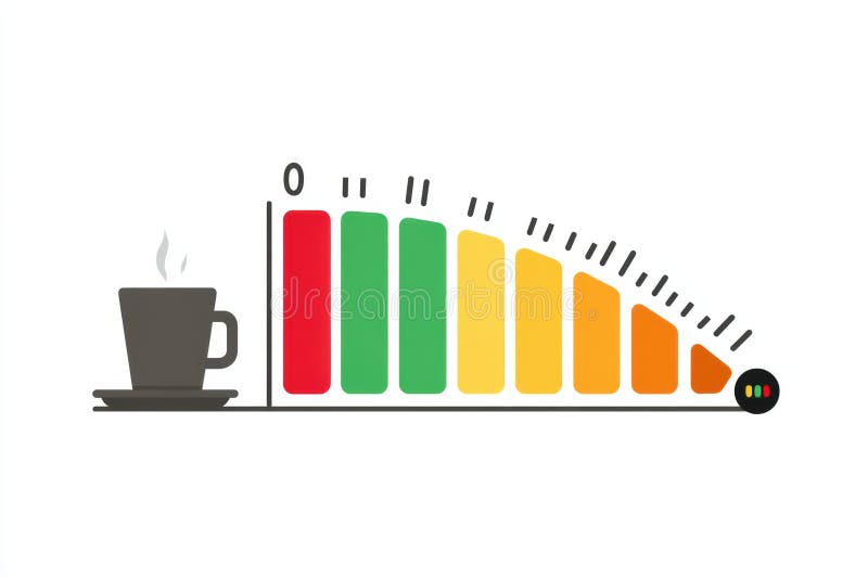 Caffeine Meter Illustrating Levels from Low To Overload with Open Left ...