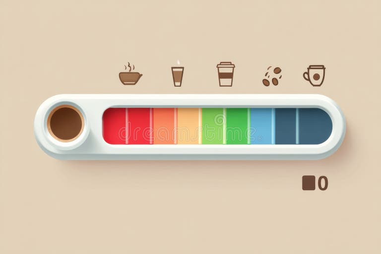 Caffeine Meter Illustration Displaying Levels from Low To Overload with ...