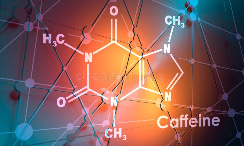 Caffeine molecular formula stock illustration. Illustration of compound ...