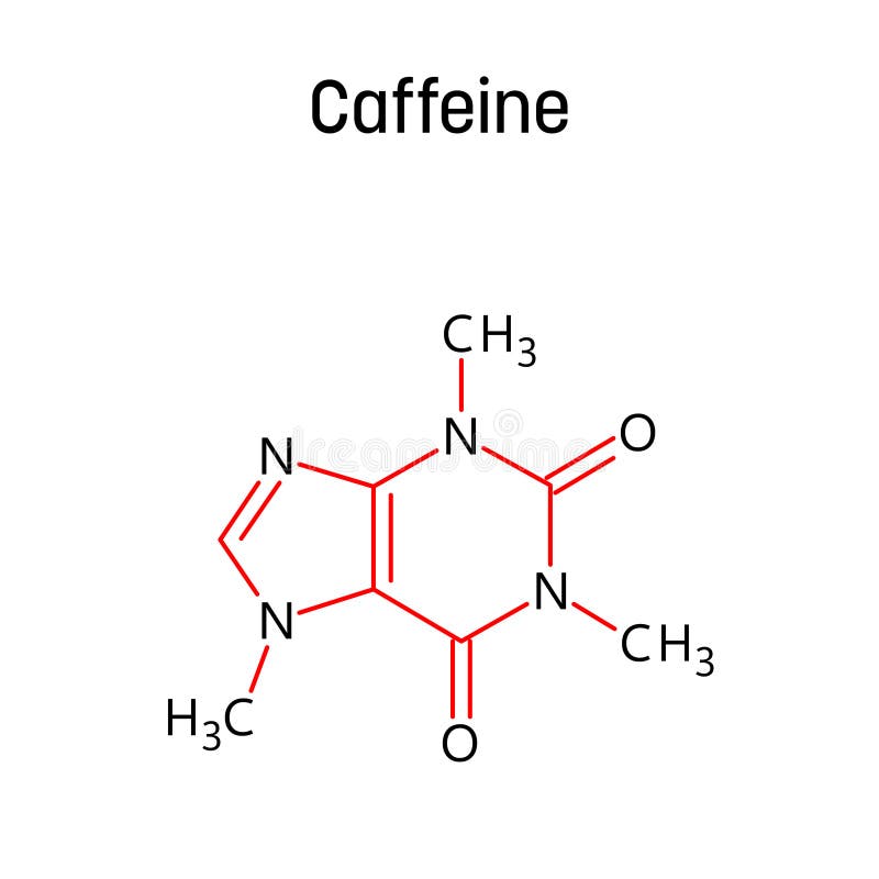 Caffeine Chemical Molecular Structural Formula Stock Illustration ...