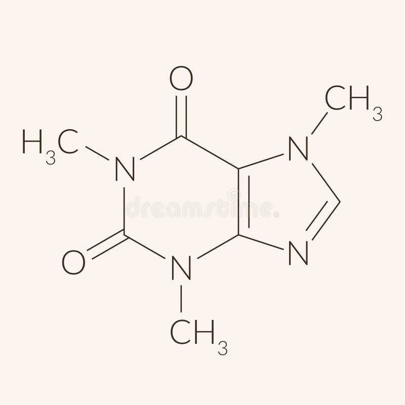 Caffeine molecule stock vector. Illustration of addictive - 11100800