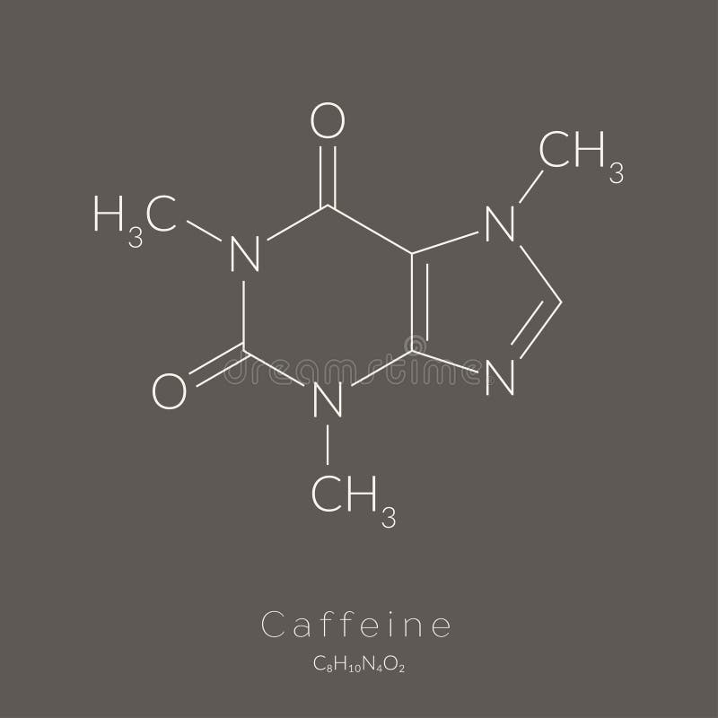Caffeine Molecule Chemical Structure Stock Vector - Illustration of ...