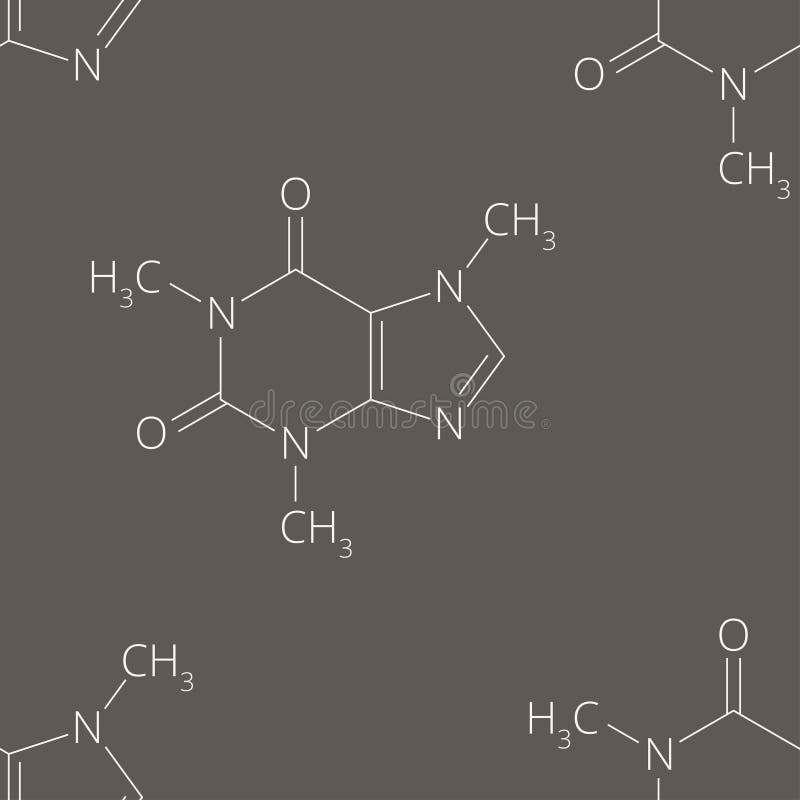 Caffeine Molecule Pattern, Seamless Background Design Stock Vector ...