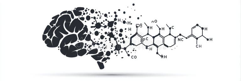 Caffeine Molecule Representation Embedded in Brain Icon Showcasing Its ...