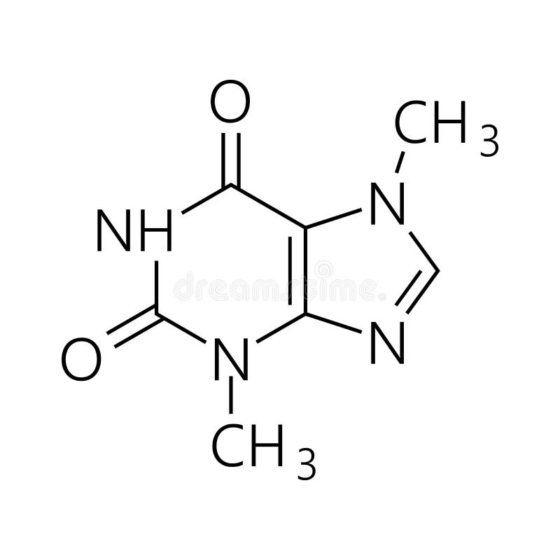 Caffeine Molecule. Simple Chemical Skeletal Formula. Vector ... Caffeine Molecule. Simple Chemical Skeletal Formula. Vector ...