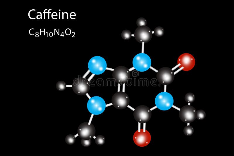 Caffeine Molecule Structure. Chemical Compound. Skeletal Formula. Black ... Caffeine Molecule Structure. Chemical Compound. Skeletal Formula. Black ...