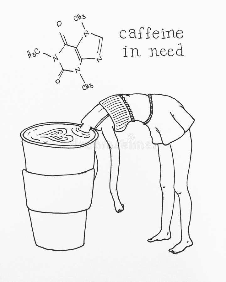 Caffeine in need stock illustration. Illustration of molecule - 119746287