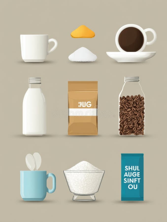 Nutrition Breakdown of Caffeine Sources Arranged in a Soft Layout with ...