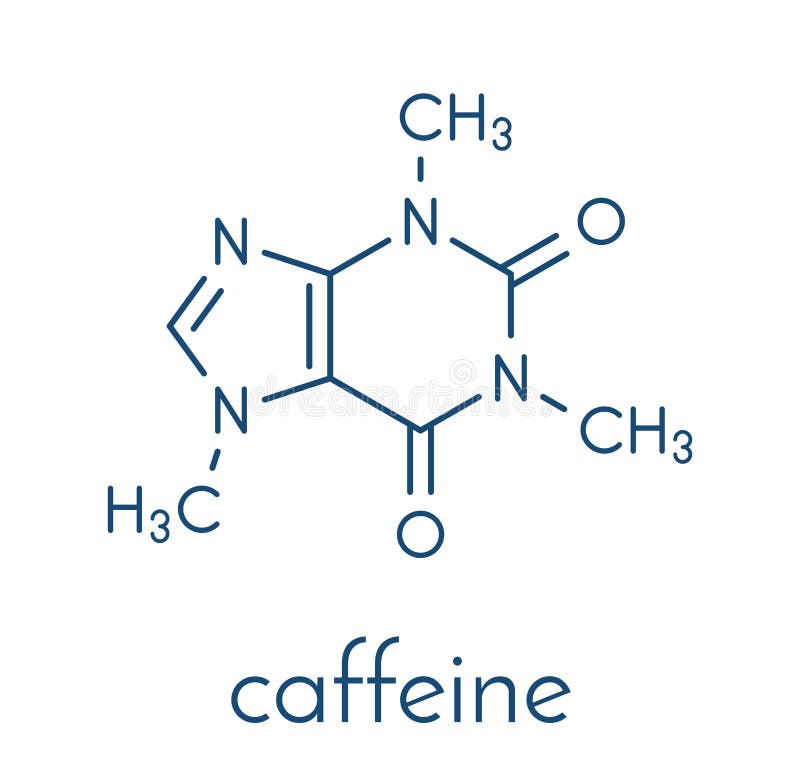 Caffeine Stimulant Molecule. Present in Coffee, Tea and Many Soft and ...