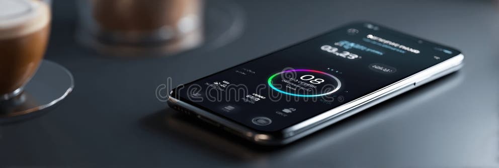 Caffeine Tracker App Interface Displayed on Smartphone with Coffee in ...