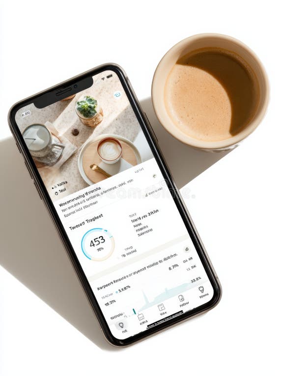 Caffeine Tracking App Interface Displayed Alongside a Cup of Coffee in ...