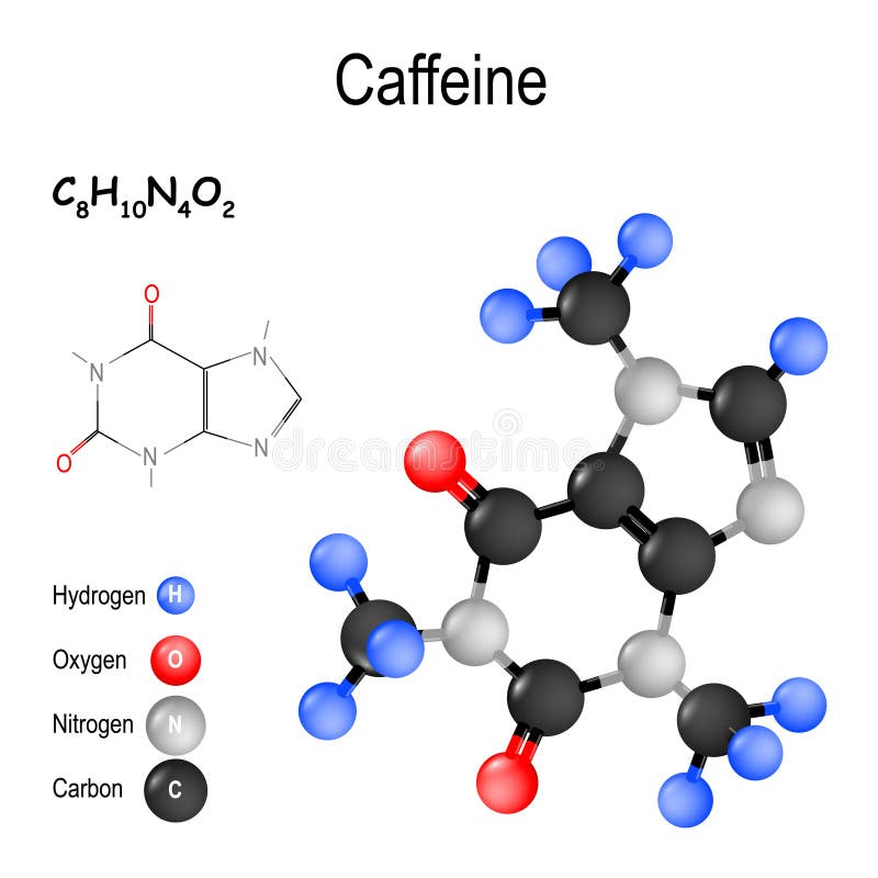 Illustration Organique De Chimie De Molécule De Caféine Illustration ...