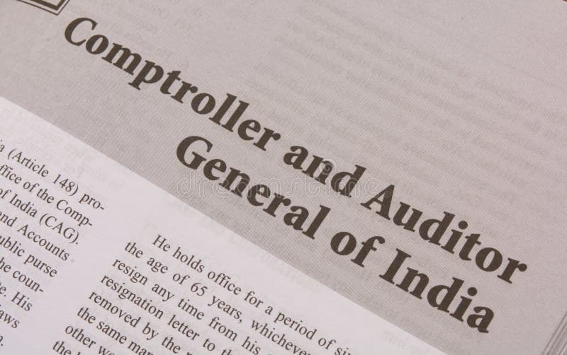 CAG or Comptroller and Auditor General of India Printed on Black and ...