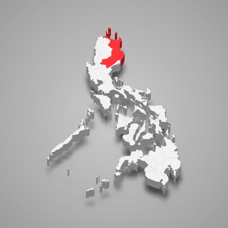 Cagayan Valley Region Location within Philippines 3d Map Stock Vector ...