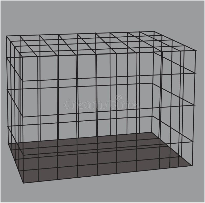 Black Square Steel Cage for Animal Detention Stock Vector ...