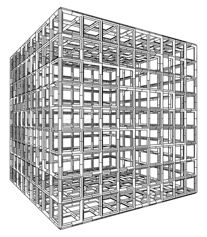 Cage Box Cube Vector stock illustration. Illustration of protect - 34782967