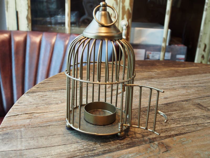 Cage candle holder stock image. Image of rustic, light - 39945335