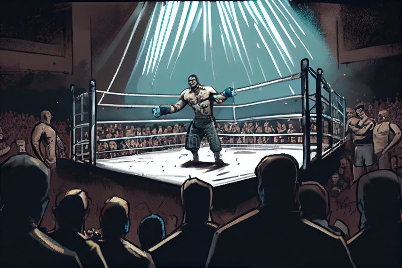 Cage Fight Arena, with Fighters in the Ring and Crowd Cheering Stock ... Cage Fight Arena, with Fighters in the Ring and Crowd Cheering Stock ...