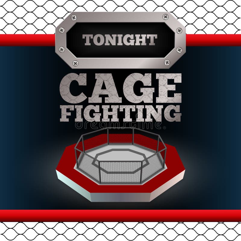 Cage Fighting. Poster. Vector Stock Vector - Illustration of combat ...