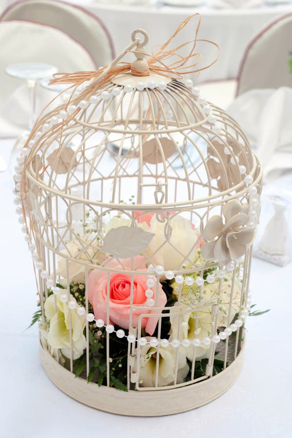 Cage with Flowers Arrangement Stock Photo - Image of arrangement, roses ...