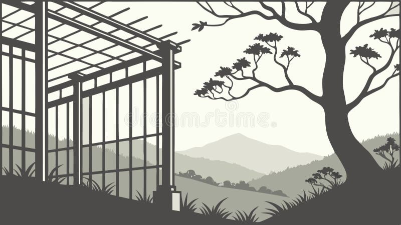 Cage in Forest Wild Enclosure Landscape, Vector Design Generative AI ...