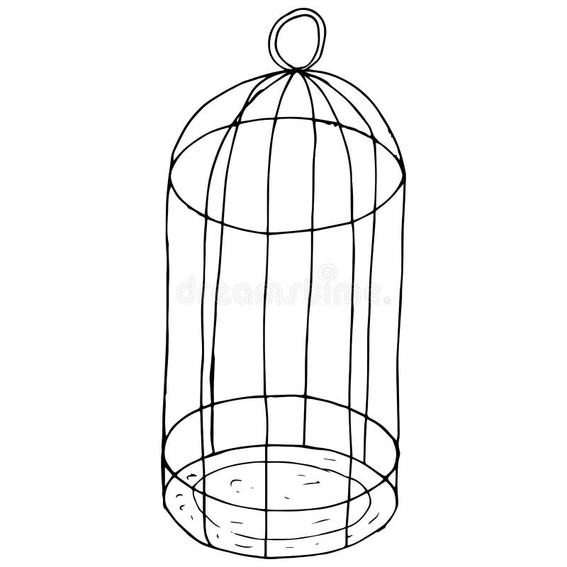 Empty Bird Cage Drawing